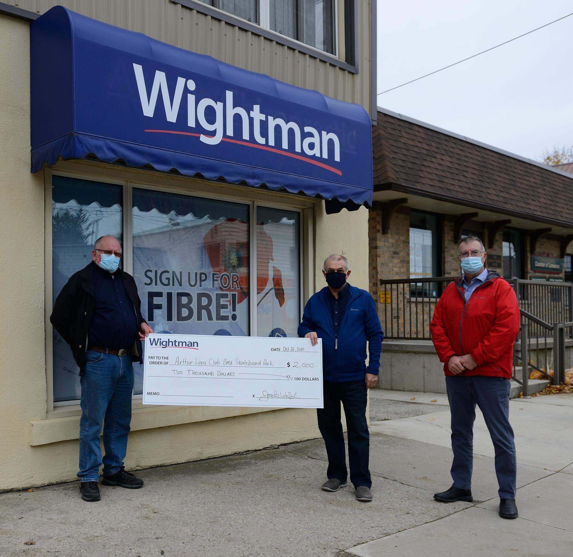 Donation to Arthur Lions BMX Park - Wightman Telecom